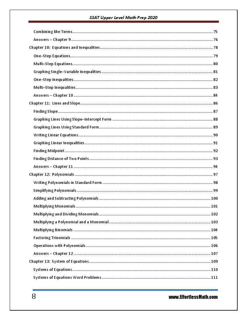 SSAT Upper Level Math Prep 2020: A Comprehensive Review and Step-By ...