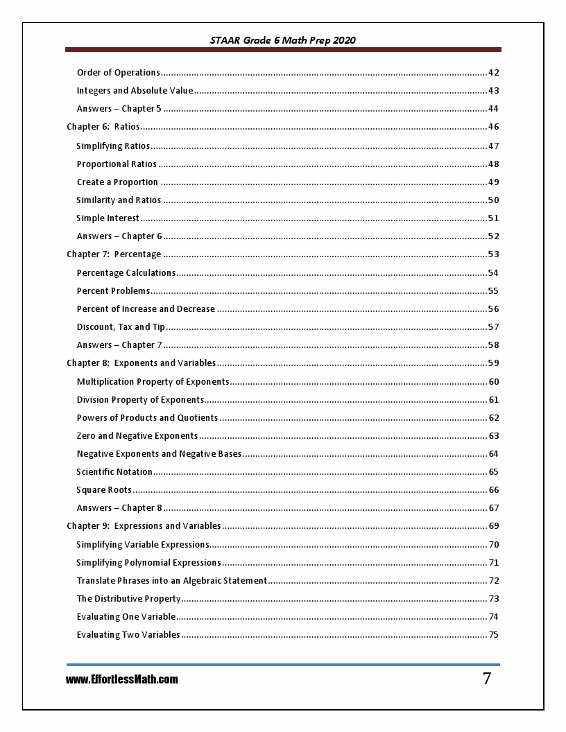 STAAR Grade 6 Math Prep 2020: A Comprehensive Review and Step-By-Step ...