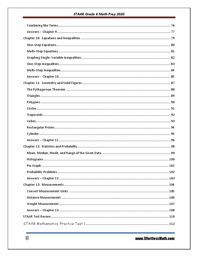 STAAR Grade 6 Math Prep 2020: A Comprehensive Review and Step-By-Step ...