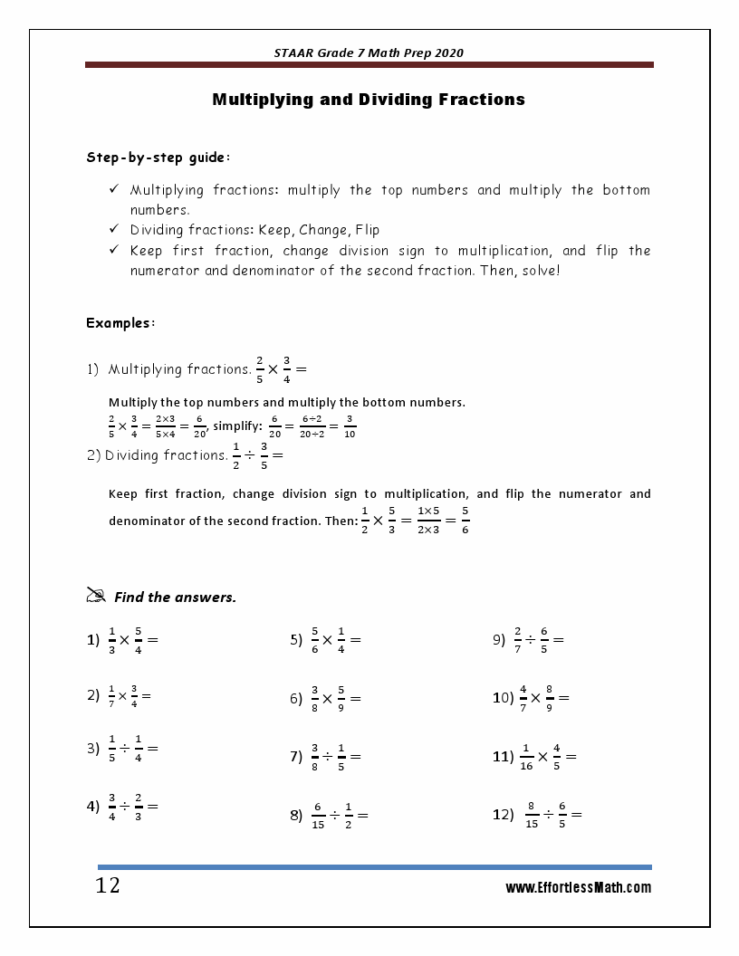 STAAR Grade 7 Math Prep 2020: A Comprehensive Review and Step-By-Step ...