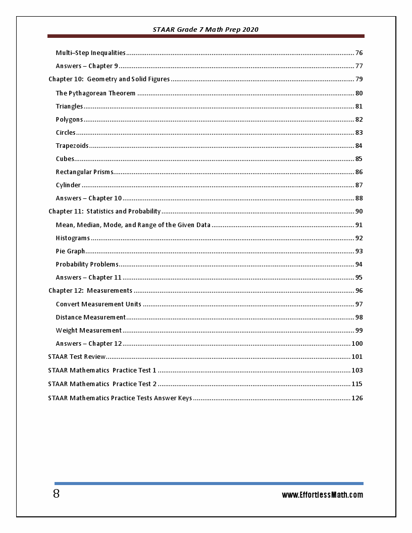 STAAR Grade 7 Math Prep 2020: A Comprehensive Review and Step-By-Step ...