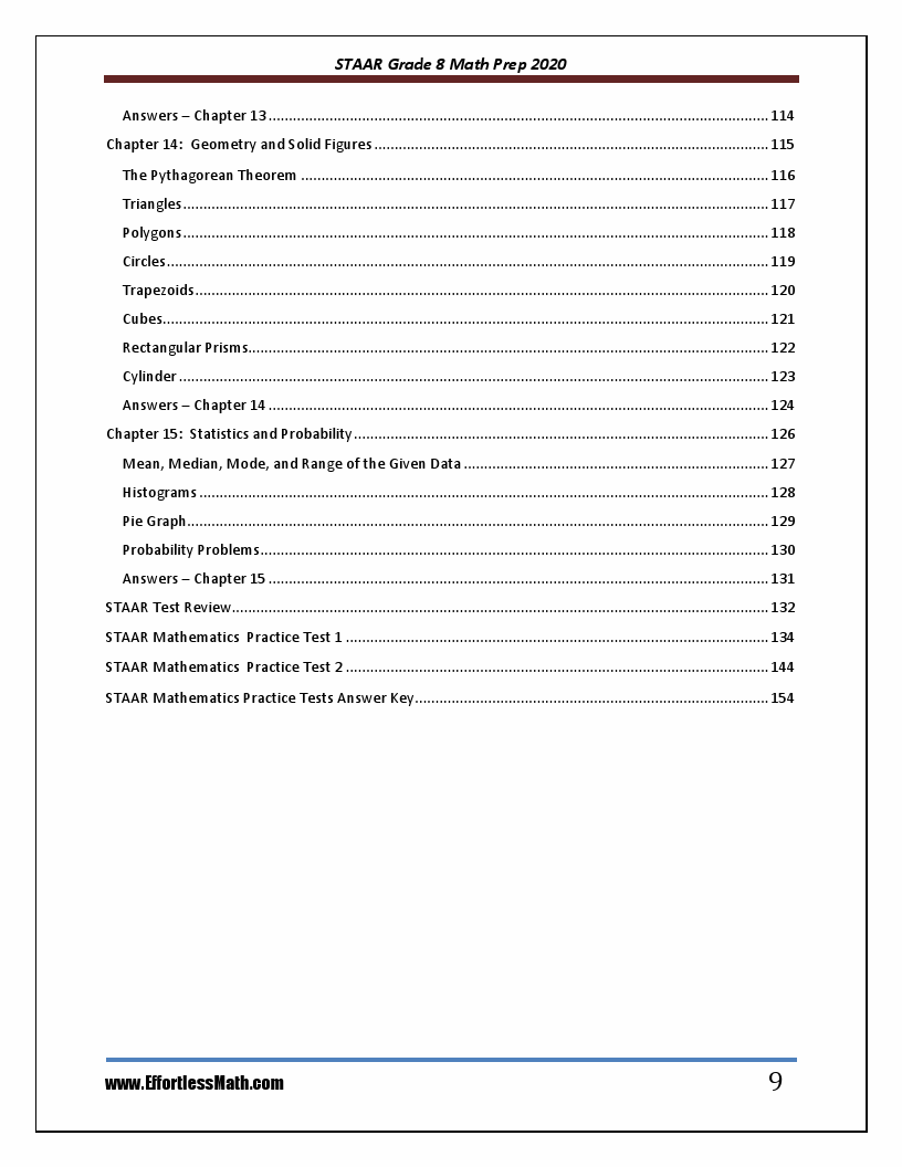 STAAR Grade 8 Math Prep 2020: A Comprehensive Review and Step-By-Step ...