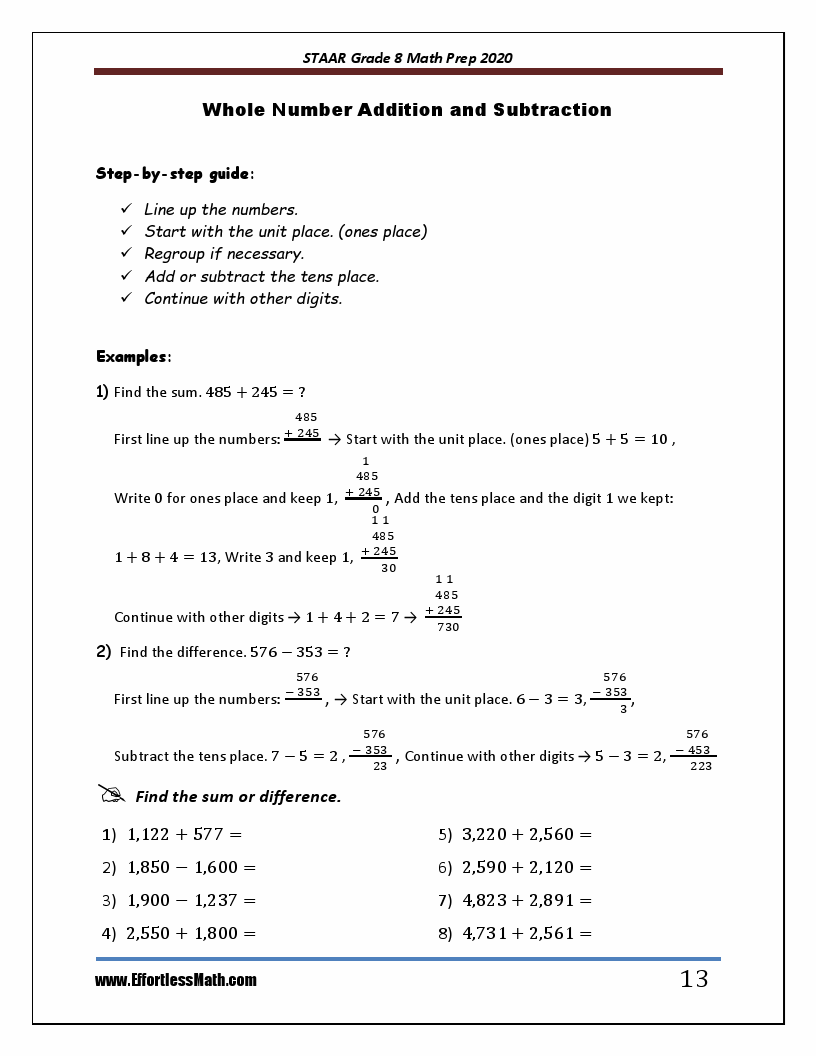STAAR Grade 8 Math Prep 2020: A Comprehensive Review and Step-By-Step ...