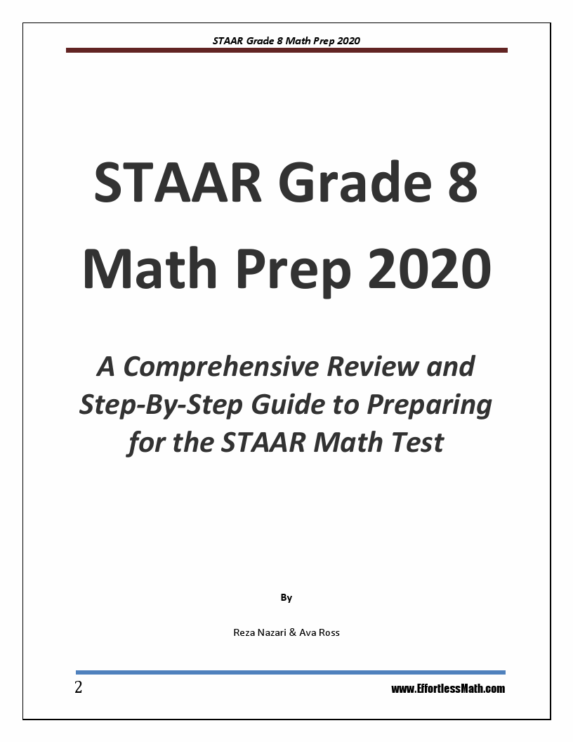 STAAR Grade 8 Math Prep 2020: A Comprehensive Review and Step-By-Step ...