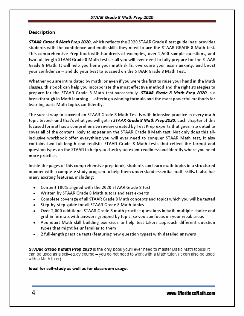 STAAR Grade 8 Math Prep 2020: A Comprehensive Review and Step-By-Step Guide to Preparing for the ...