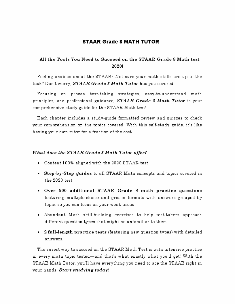 STAAR Grade 8 Math Tutor: Everything You Need to Help Achieve an ...