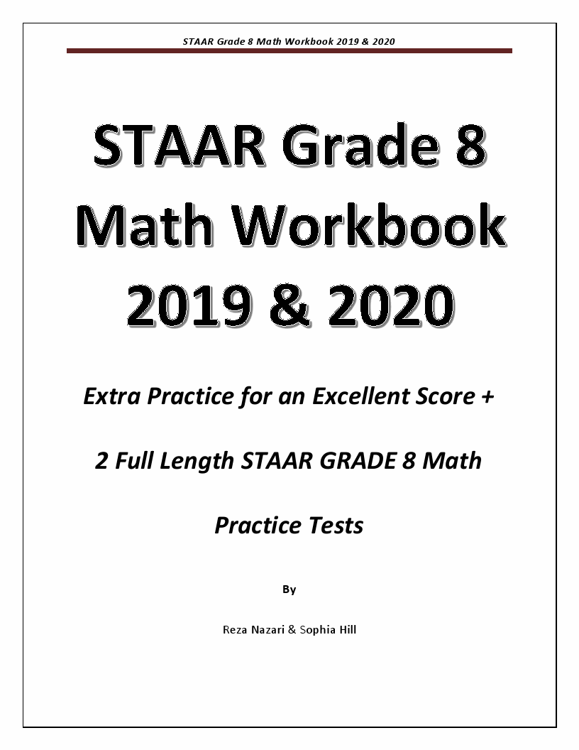 Staar Grade 8 Math Workbook 2019 And 2020 Extra Practice For An