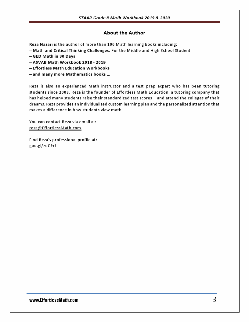 Staar Grade 8 Math Workbook 2019 And 2020 Extra Practice For An