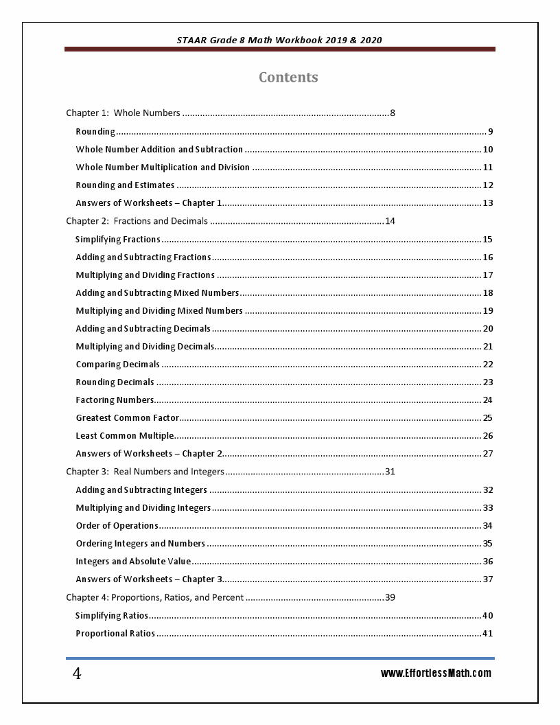 Staar Grade 8 Math Workbook 2019 And 2020 Extra Practice For An