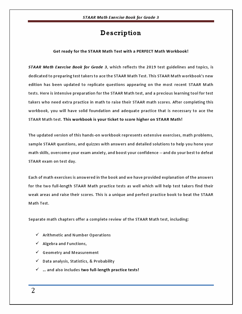 STAAR Math Exercise Book for Grade 3: Student Workbook and Two ...