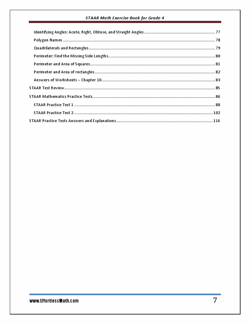 STAAR Math Exercise Book for Grade 4: Student Workbook and Two ...