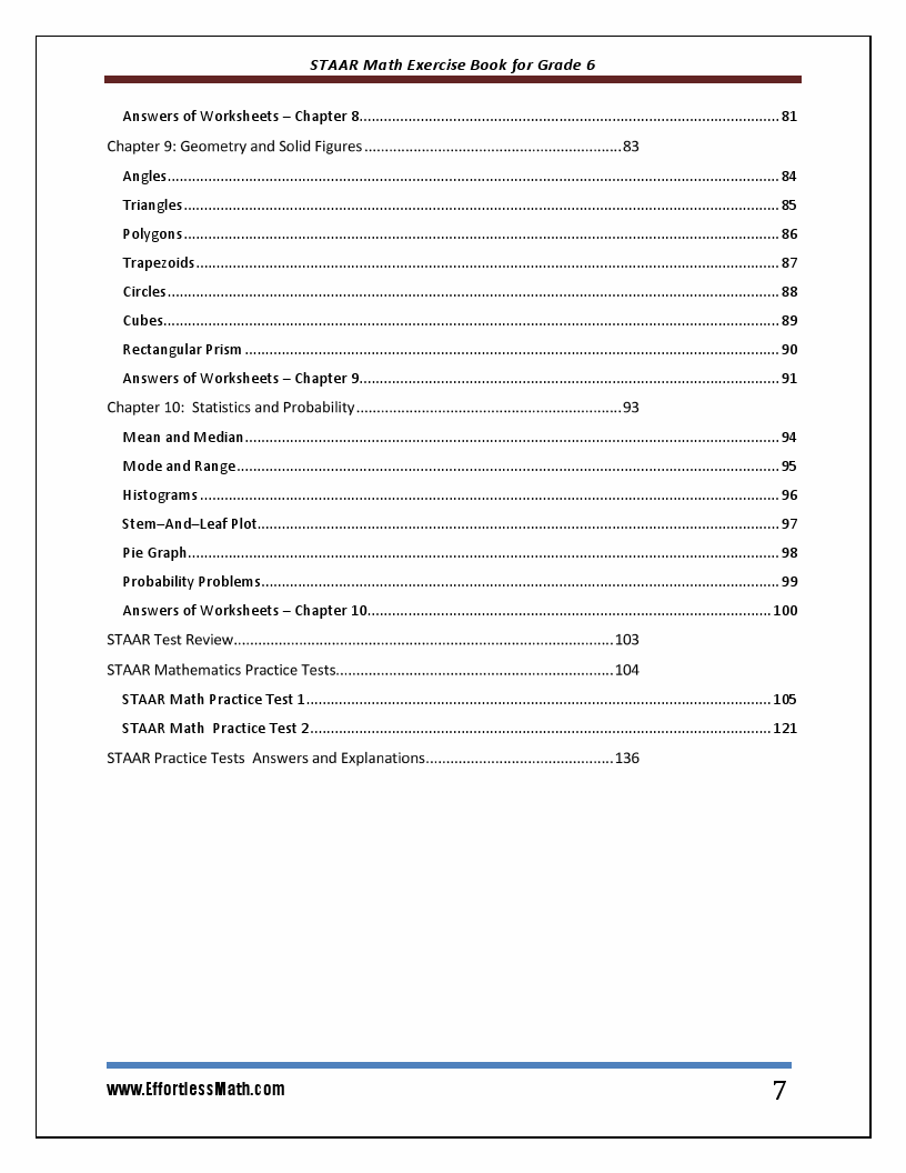 STAAR Math Exercise Book for Grade 6: Student Workbook and Two ...