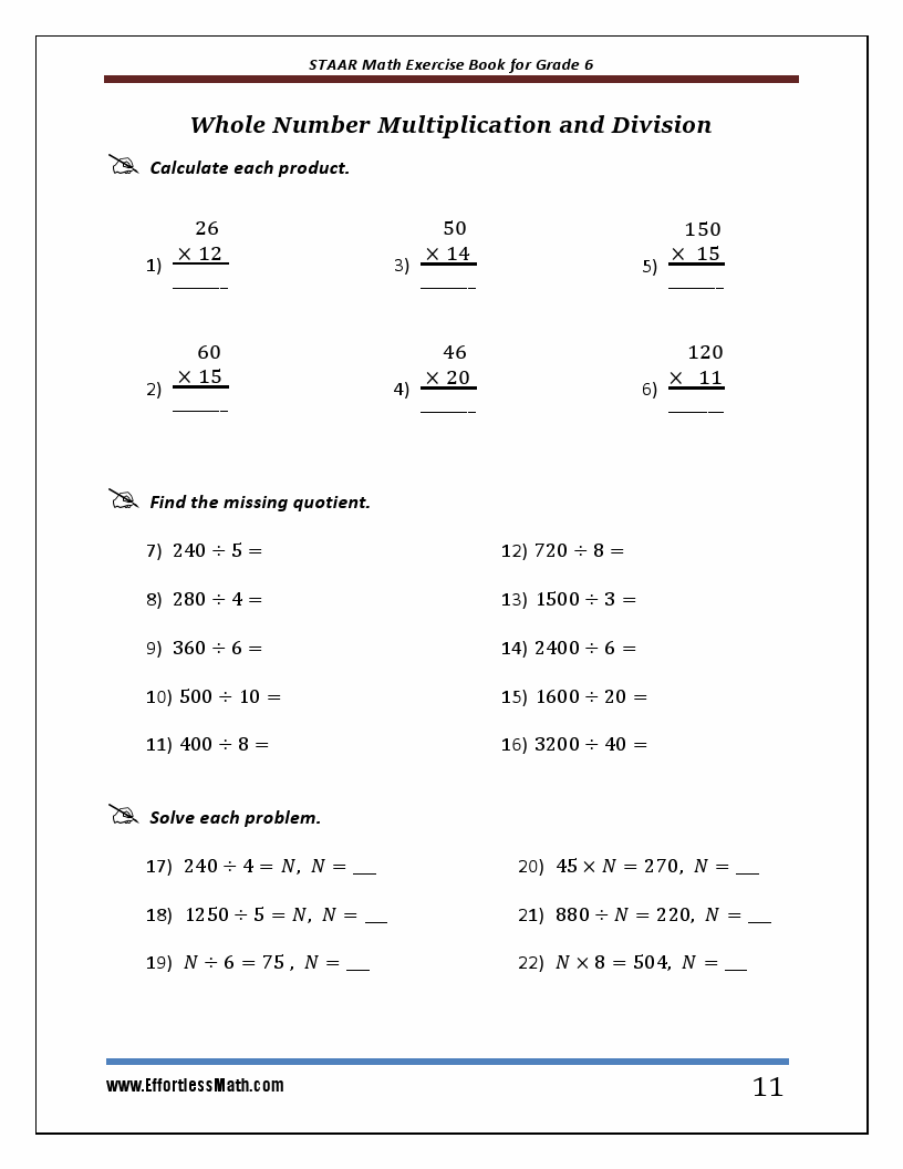 STAAR Math Exercise Book for Grade 6: Student Workbook and Two ...
