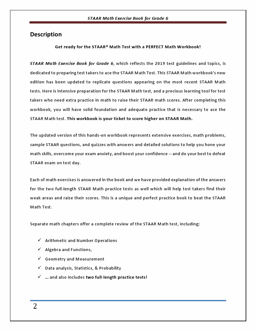 STAAR Math Exercise Book for Grade 6: Student Workbook and Two ...