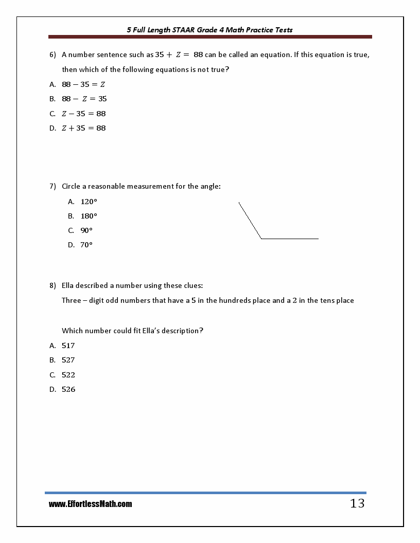 5 Full-Length STAAR Grade 4 Math Practice Tests: The Practice You Need ...