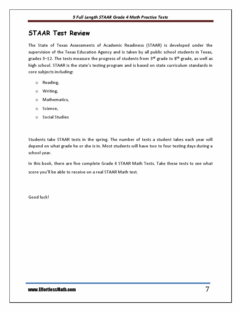 5 Full-Length STAAR Grade 4 Math Practice Tests: The Practice You Need ...
