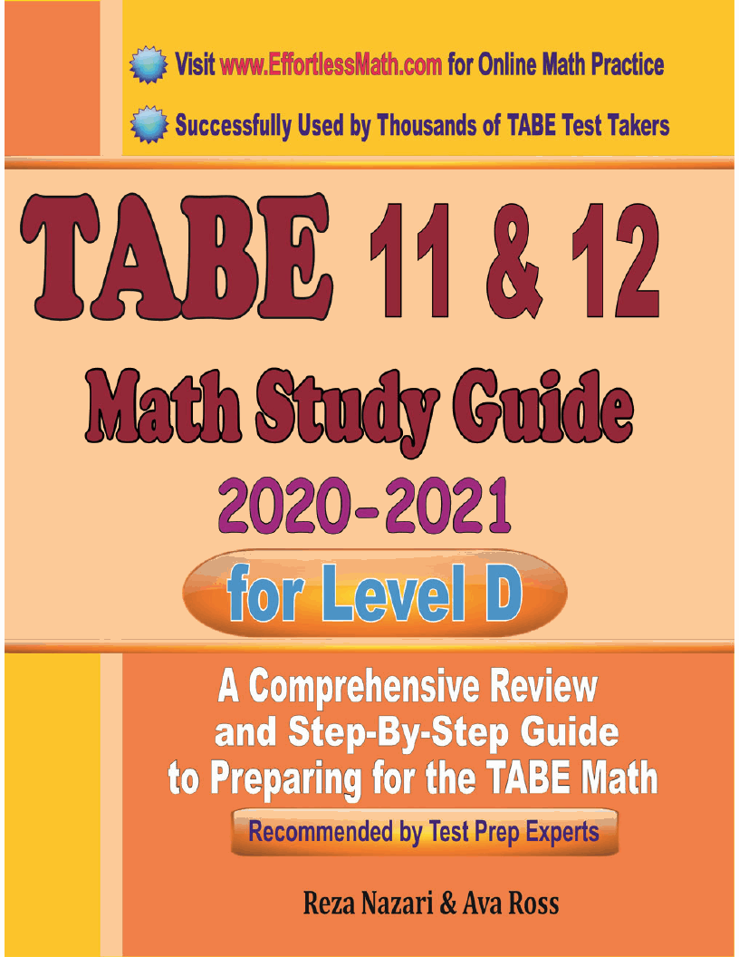 TABE 11 & 12 Math Study Guide 2020 – 2021 for Level D: A Comprehensive ...