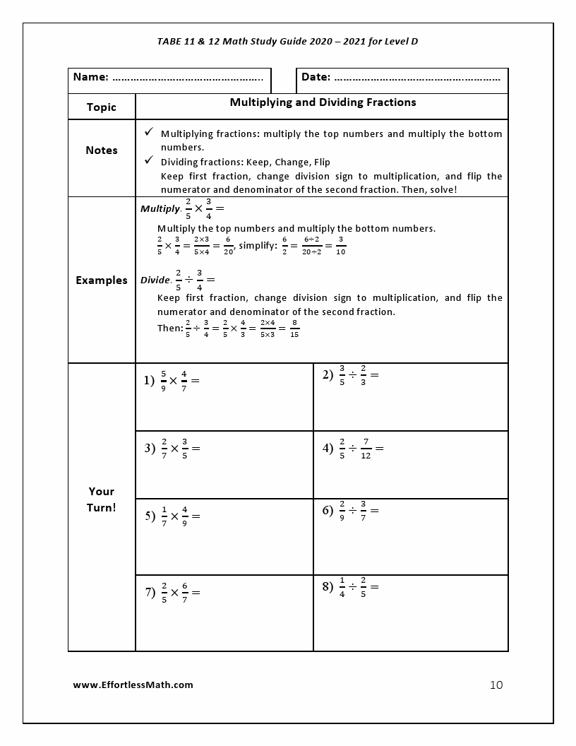 TABE 11 & 12 Math Study Guide 2020 – 2021 for Level D: A Comprehensive ...