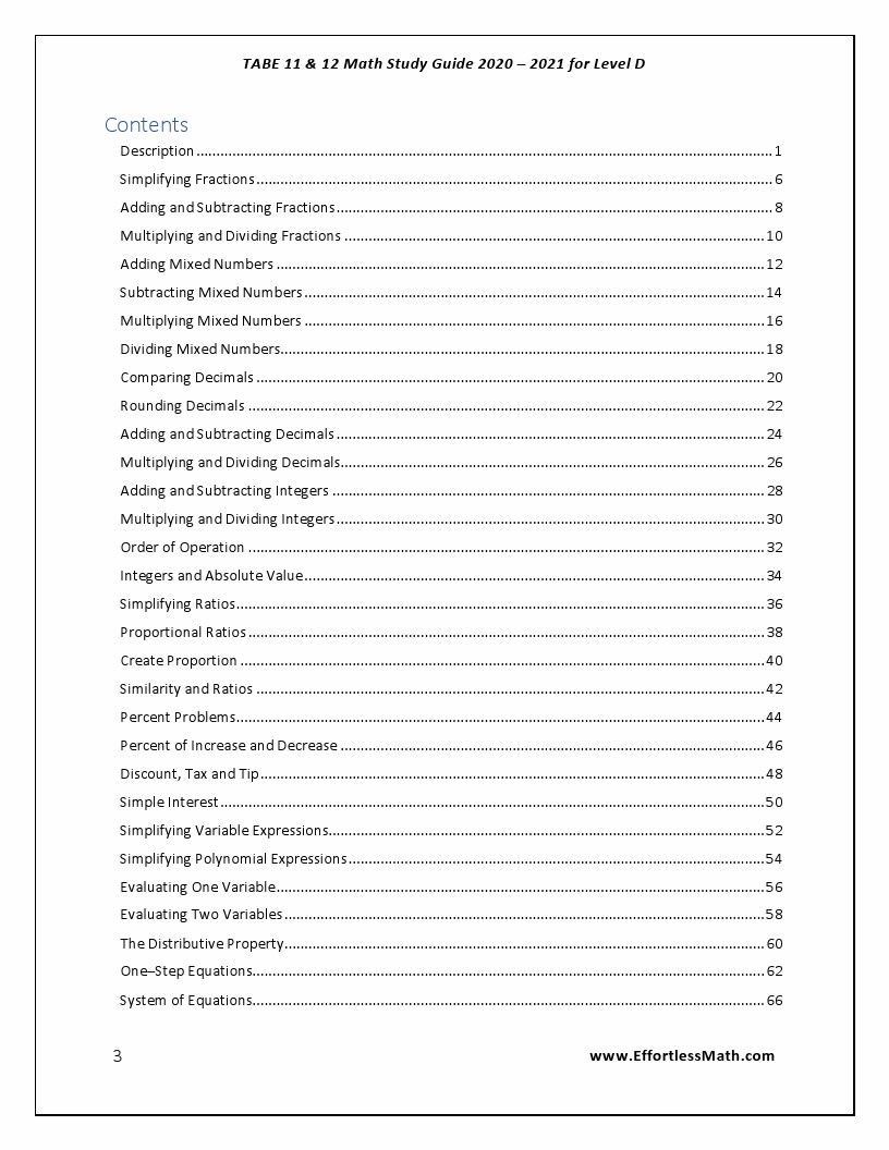 TABE 11 & 12 Math Study Guide 2020 – 2021 for Level D: A Comprehensive ...