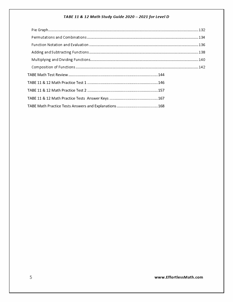 TABE 11 & 12 Math Study Guide 2020 – 2021 for Level D: A Comprehensive ...