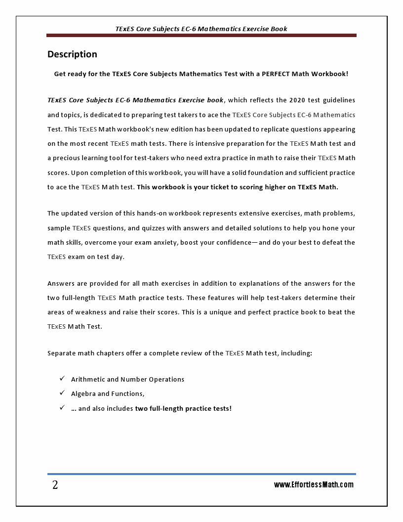 TExES Core Subjects EC-6 Mathematics Exercise Book: Student Workbook ...