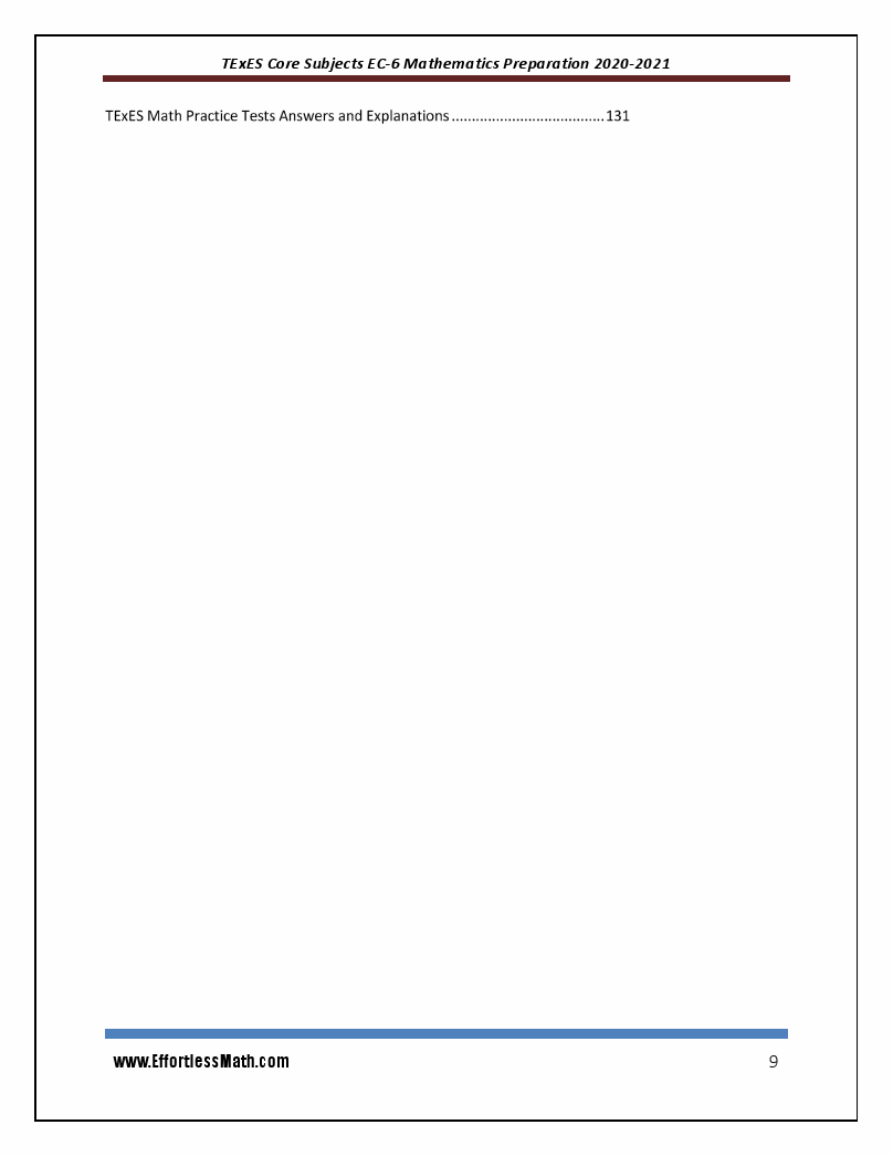 TExES Core Subjects EC-6 Mathematics Preparation 2020 – 2021: TExES ...