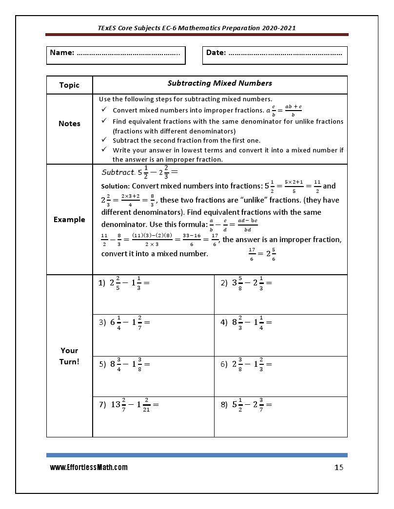 TExES Core Subjects EC-6 Mathematics Preparation 2020 – 2021: TExES ...