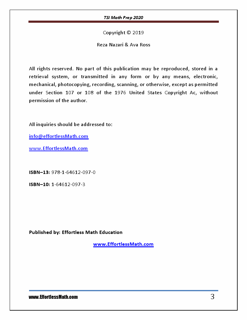 TSI Math Prep 2020: A Comprehensive Review and Step-By-Step Guide to ...