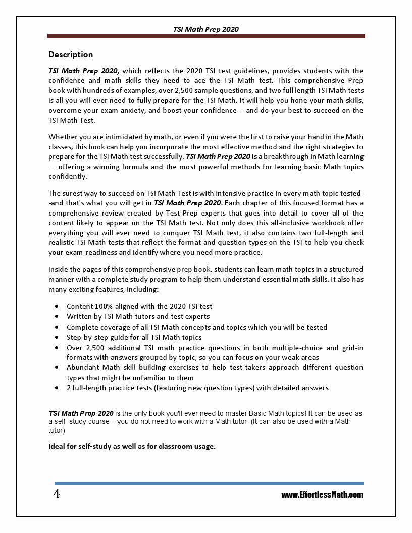 TSI Math Prep 2020: A Comprehensive Review and Step-By-Step Guide to ...