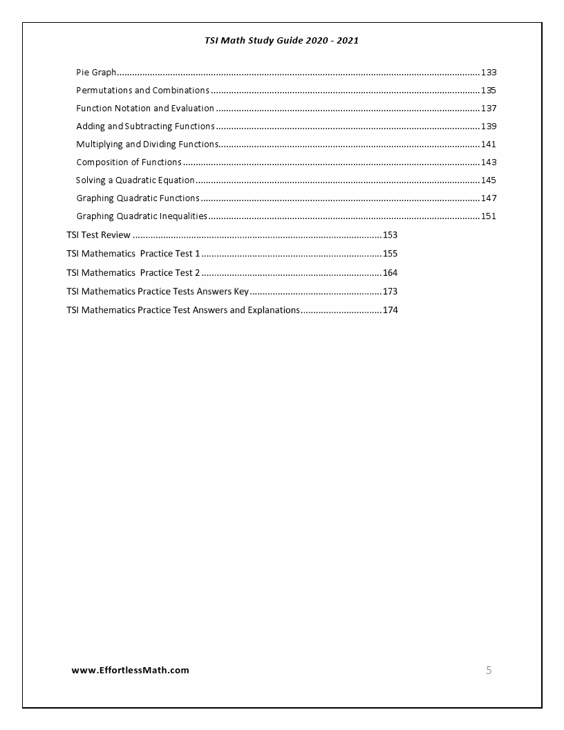 TSI Math Study Guide 2020 – 2021: A Comprehensive Review and Step-By ...