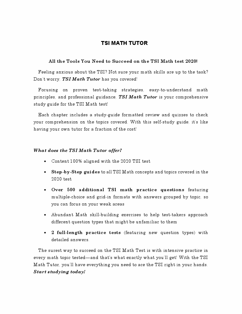 TSI Math Tutor: Everything You Need to Help Achieve an Excellent Score ...