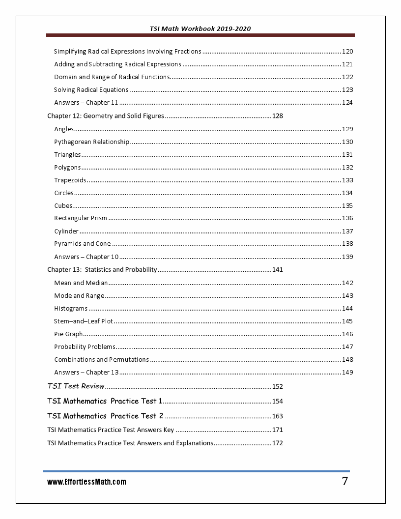 TSI Math Workbook 2019 & 2020: Extra Practice for an Excellent Score ...