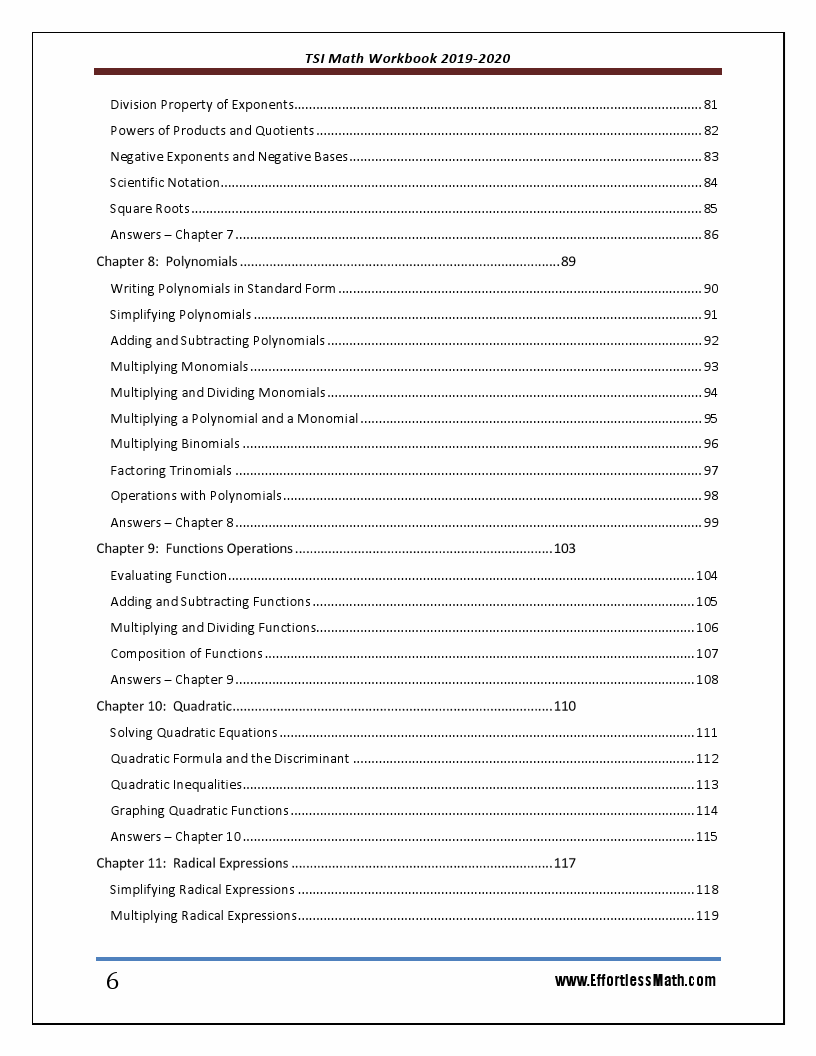 TSI Math Workbook 2019 & 2020: Extra Practice for an Excellent Score ...