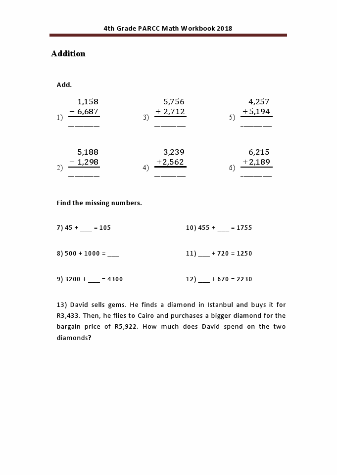 4th Grade PARCC Math Workbook 2018: The Most Comprehensive Review for ...