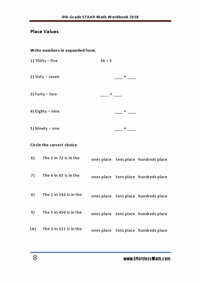 4th Grade Staar Math Workbook 2018 The Most Comprehensive Review For