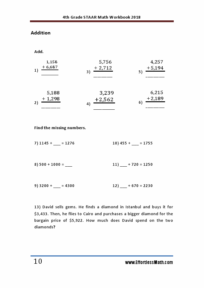 4th Grade STAAR Math Workbook 2018: The Most Comprehensive Review for ...
