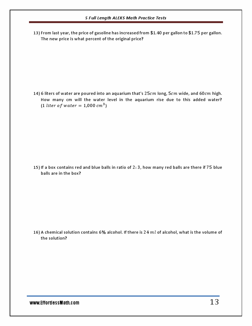 5 Full Length ALEKS Math Practice Tests: The Practice You Need to Ace ...