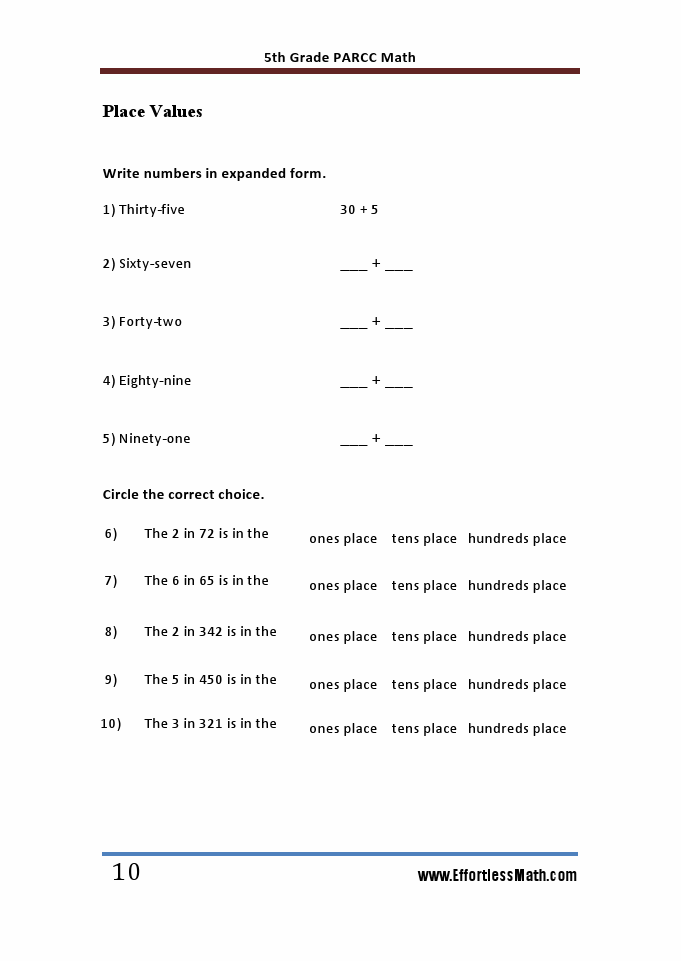 5th Grade PARCC Math Workbook 2018: The Most Comprehensive Review for ...