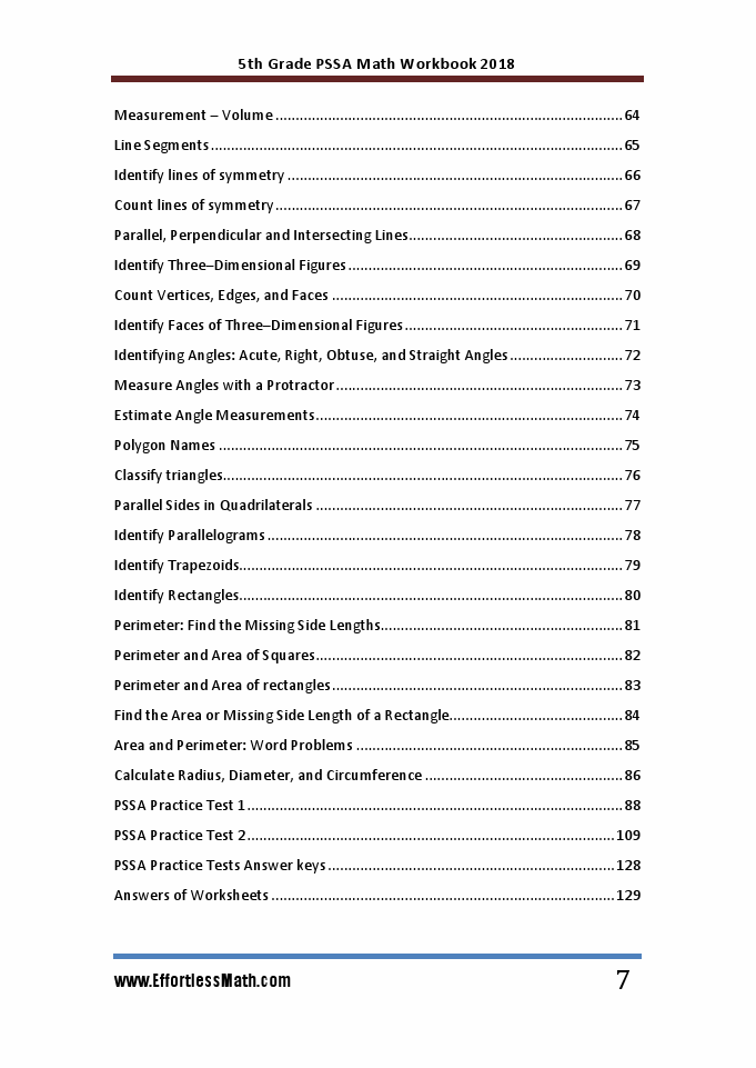 5th Grade PSSA Math Workbook 2018: The Most Comprehensive Review for ...