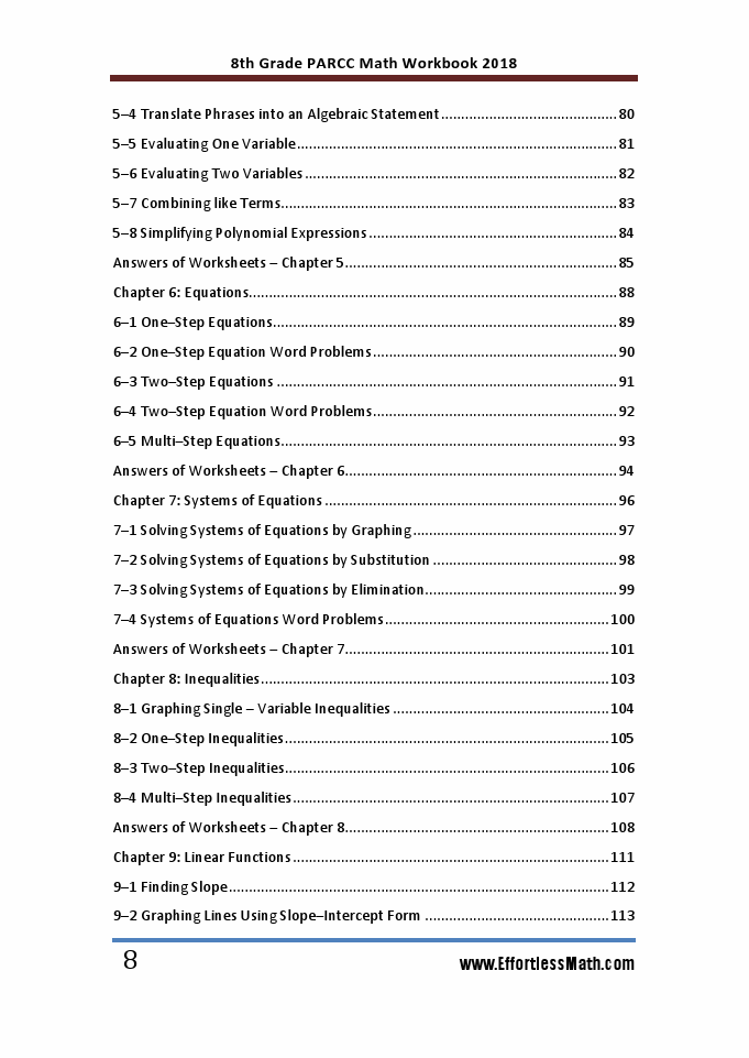 8th Grade PARCC Math Workbook 2018: The Most Comprehensive Review for ...