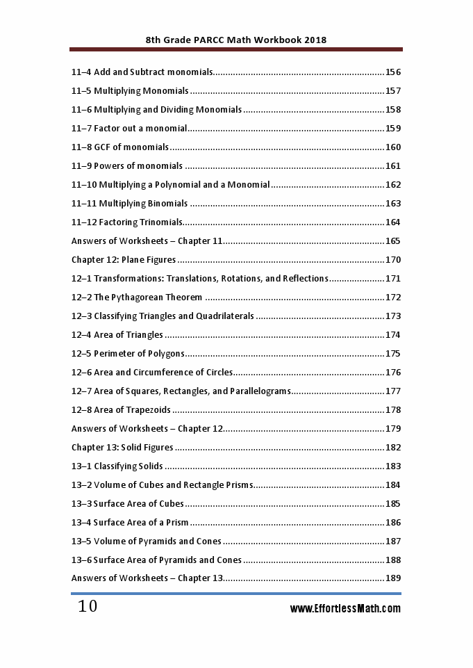 8th Grade PARCC Math Workbook 2018: The Most Comprehensive Review for ...