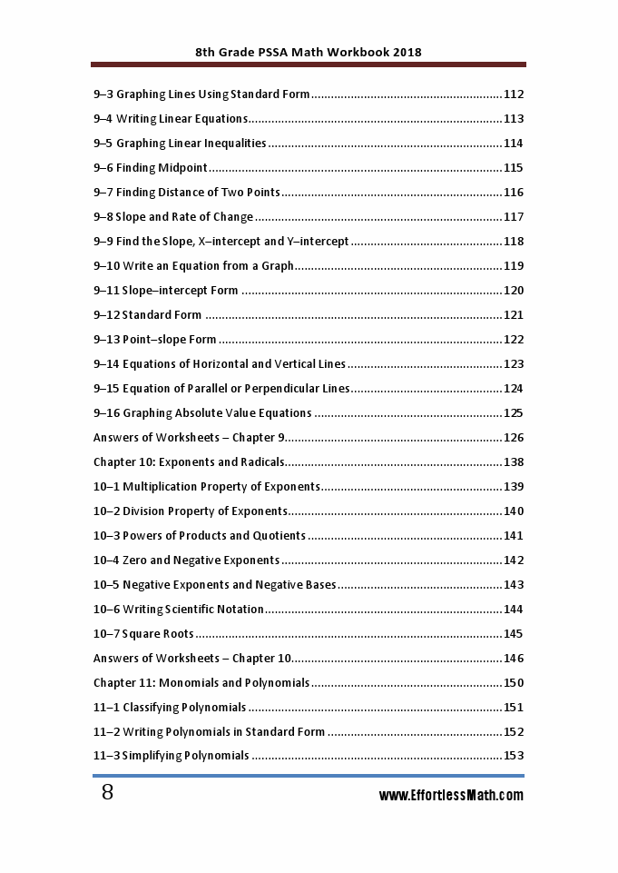 8th Grade PSSA Math Workbook 2018: The Most Comprehensive Review for ...