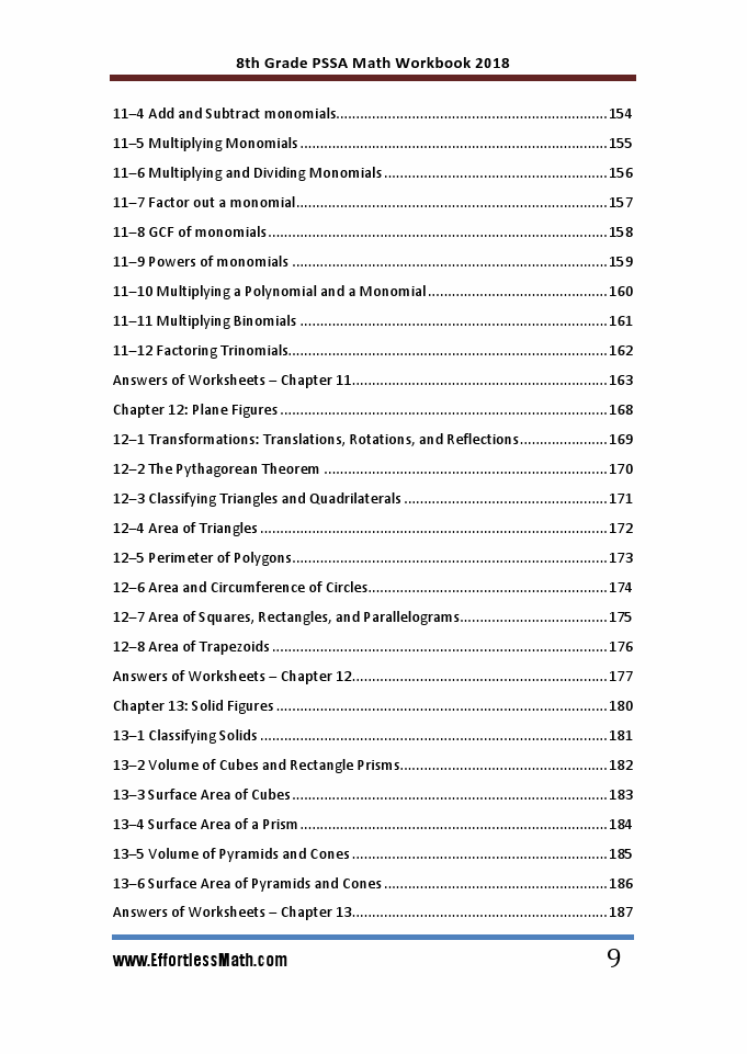 8th Grade PSSA Math Workbook 2018: The Most Comprehensive Review for ...