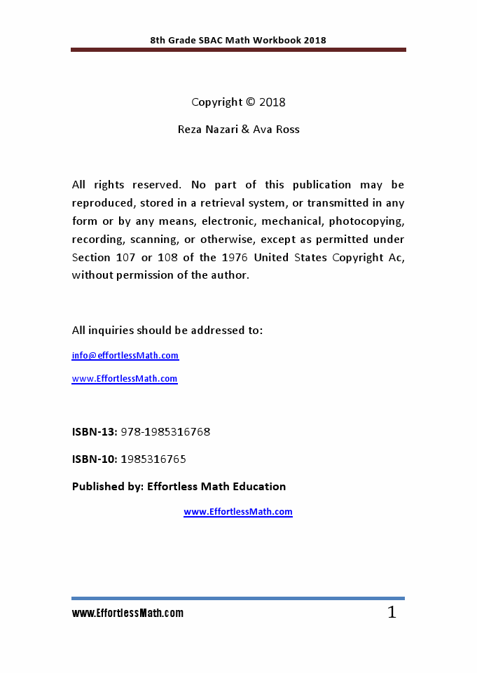 8th Grade SBAC Math Workbook 2018: The Most Comprehensive Review for ...