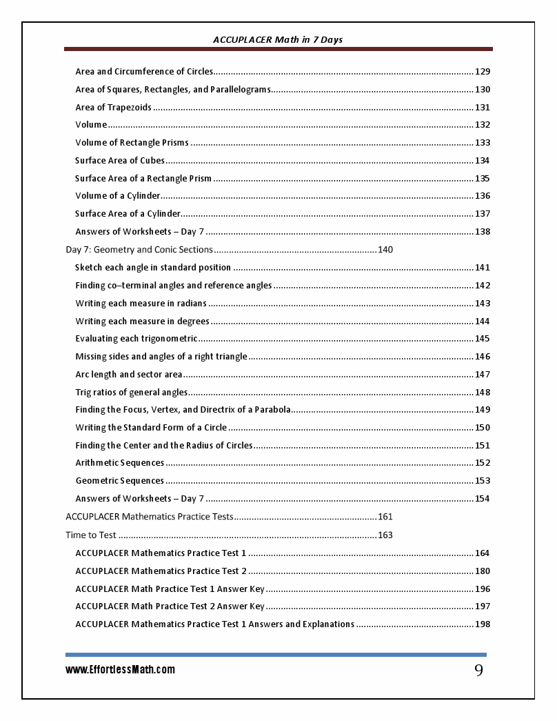 ACCUPLACER Math in 7 Days: Step-By-Step Guide to Preparing for the ...