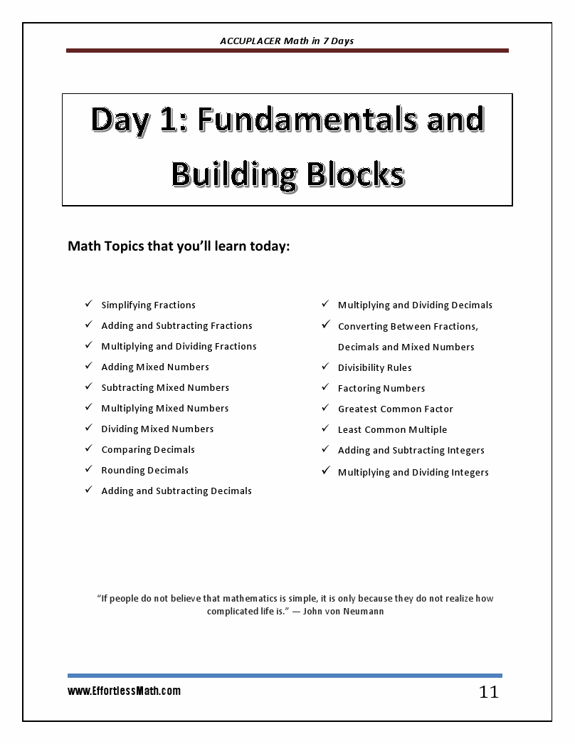 ACCUPLACER Math in 7 Days: Step-By-Step Guide to Preparing for the ...