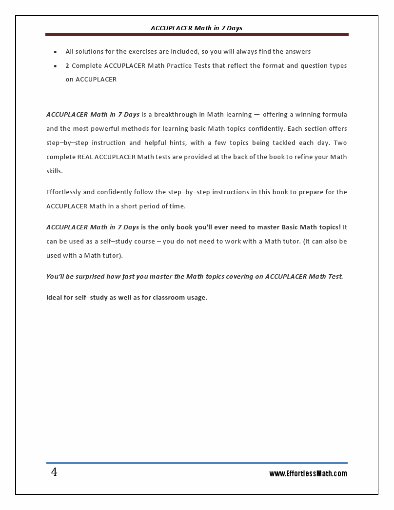 ACCUPLACER Math in 7 Days: Step-By-Step Guide to Preparing for the ...