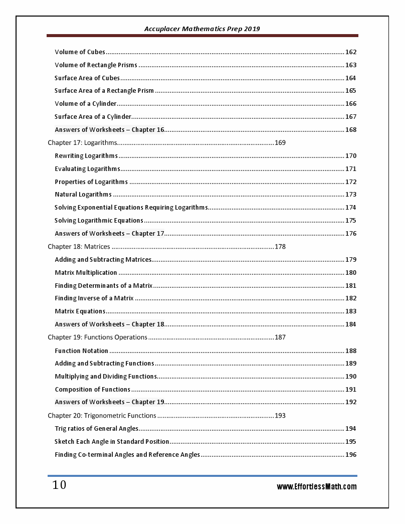 ACCUPLACER Mathematics Prep 2019: A Comprehensive Review and Ultimate ...