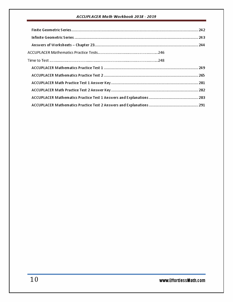 ACCUPLACER Math Workbook - : Review for the | Effortless Math