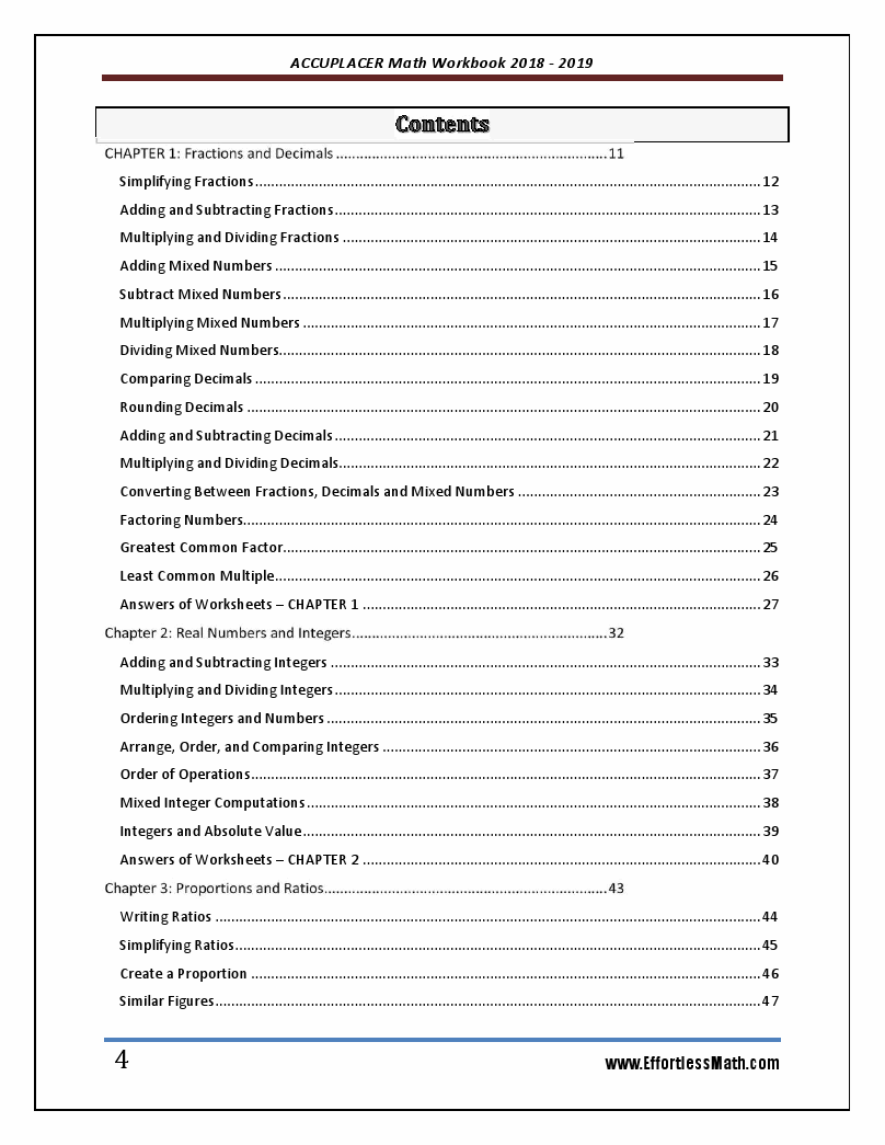 ACCUPLACER Math Workbook - : Review for the | Effortless Math